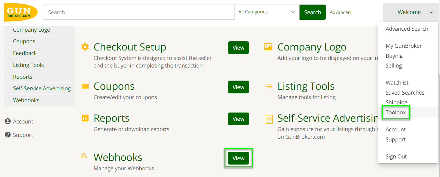 Using Webhooks – GunBroker