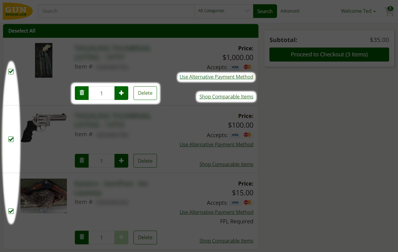 Using the GunBroker.com Shopping Cart – GunBroker