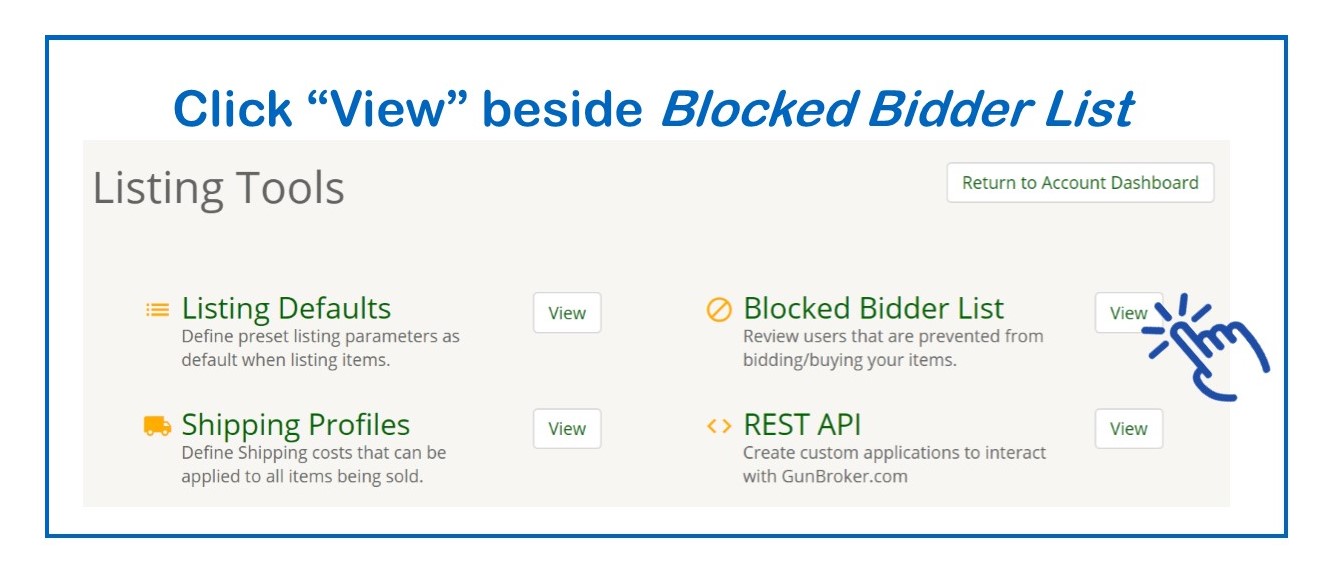 How to Block a Bidder – GunBroker