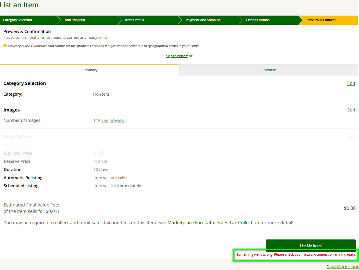 High Volume Image Upload Warning – GunBroker